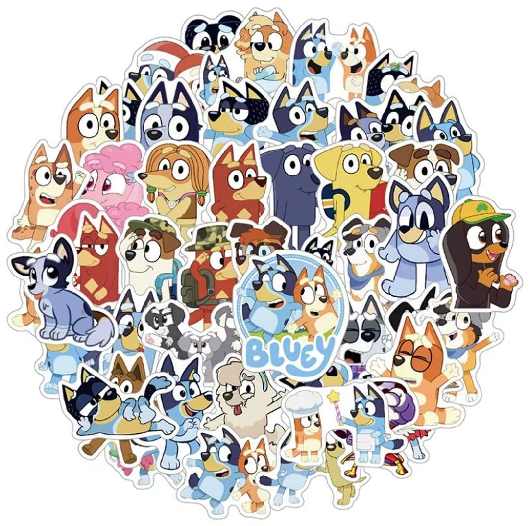 Adorable Bluey Stickers for Kids Fun Cartoon Designs, Perfect for ...