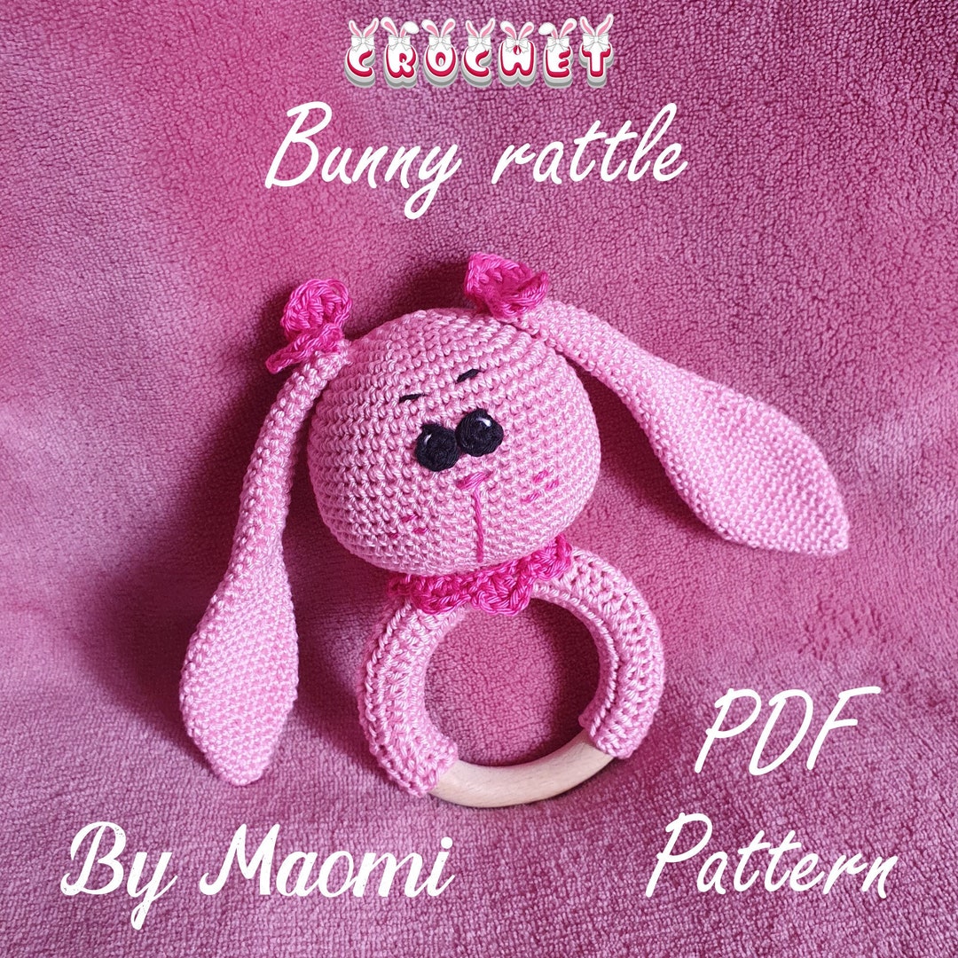 Crochet Pattern: Bunny Rattle, Rabbit Baby Rattle, Woodland Animal Toy ...