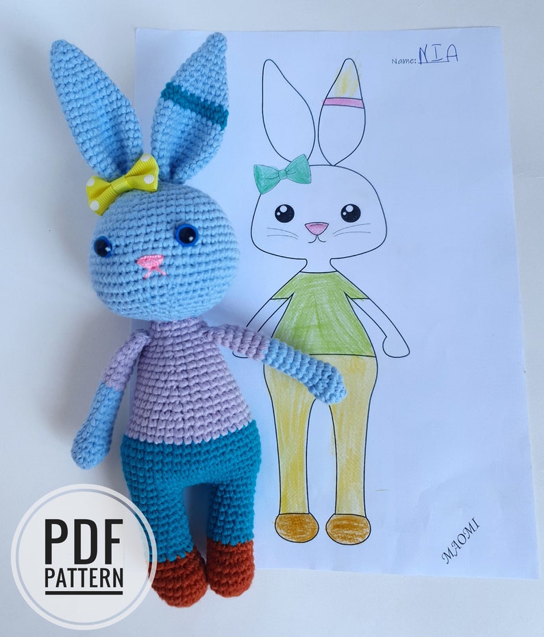 Crochet Bunny Pattern, Amigurumi Rabbit Tutorial, DIY, Pdf-instant ...