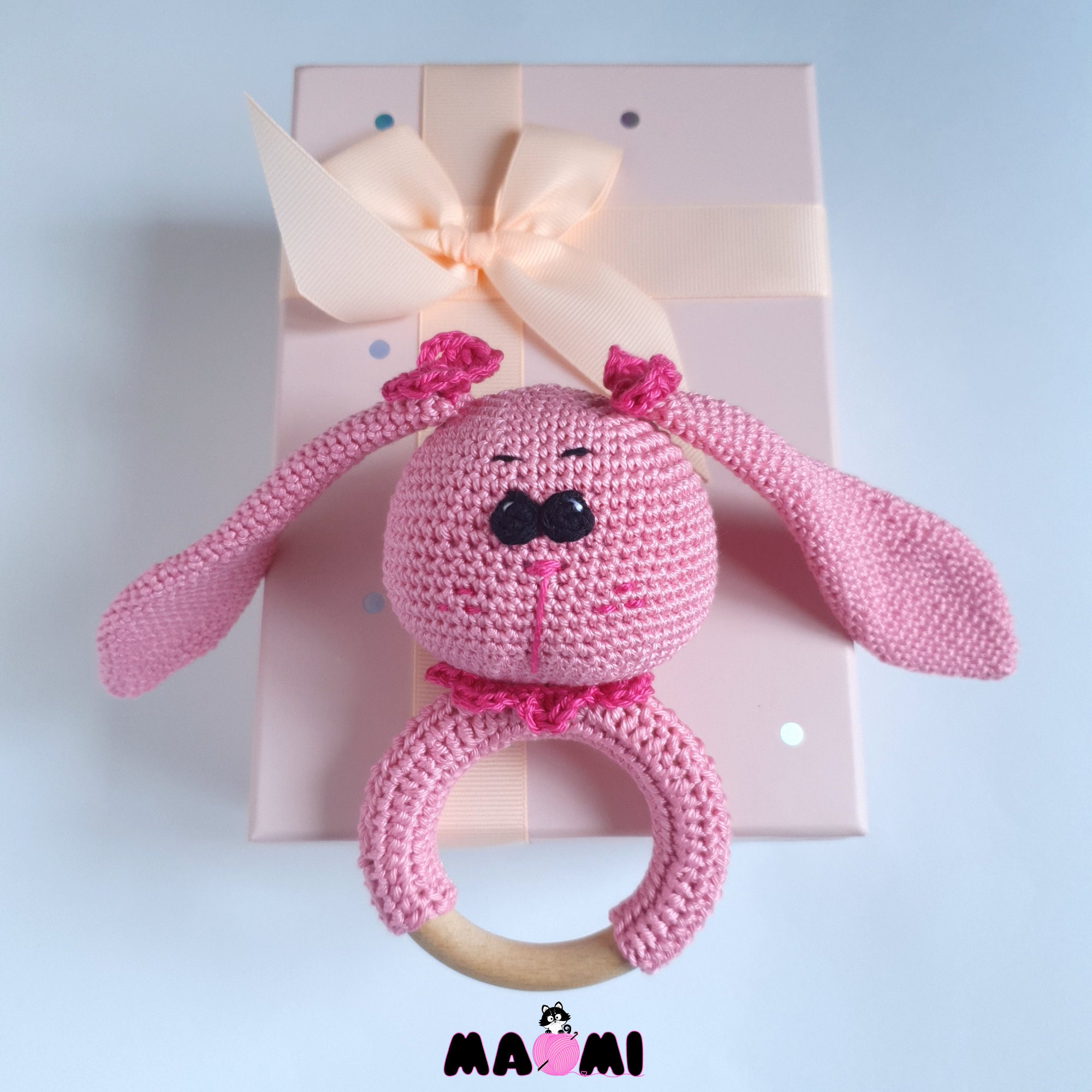 Crochet Pattern: Bunny Rattle, Rabbit Baby Rattle, Woodland Animal Toy ...