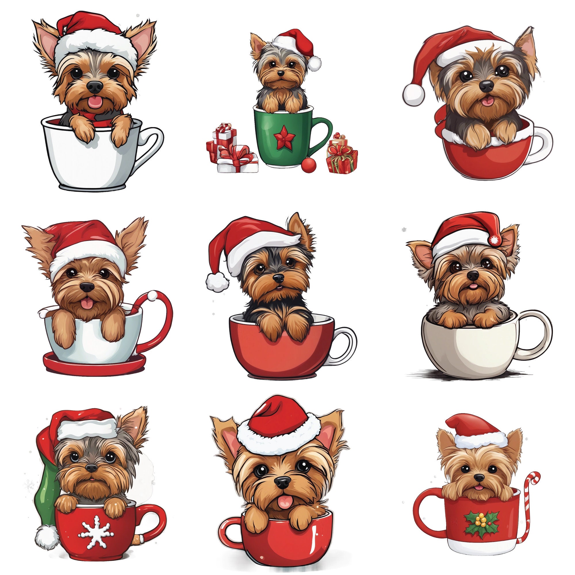 Yorkshire Terrier Bundle, Cute Yorkie PNG Illustration, Cute Yorkie ...