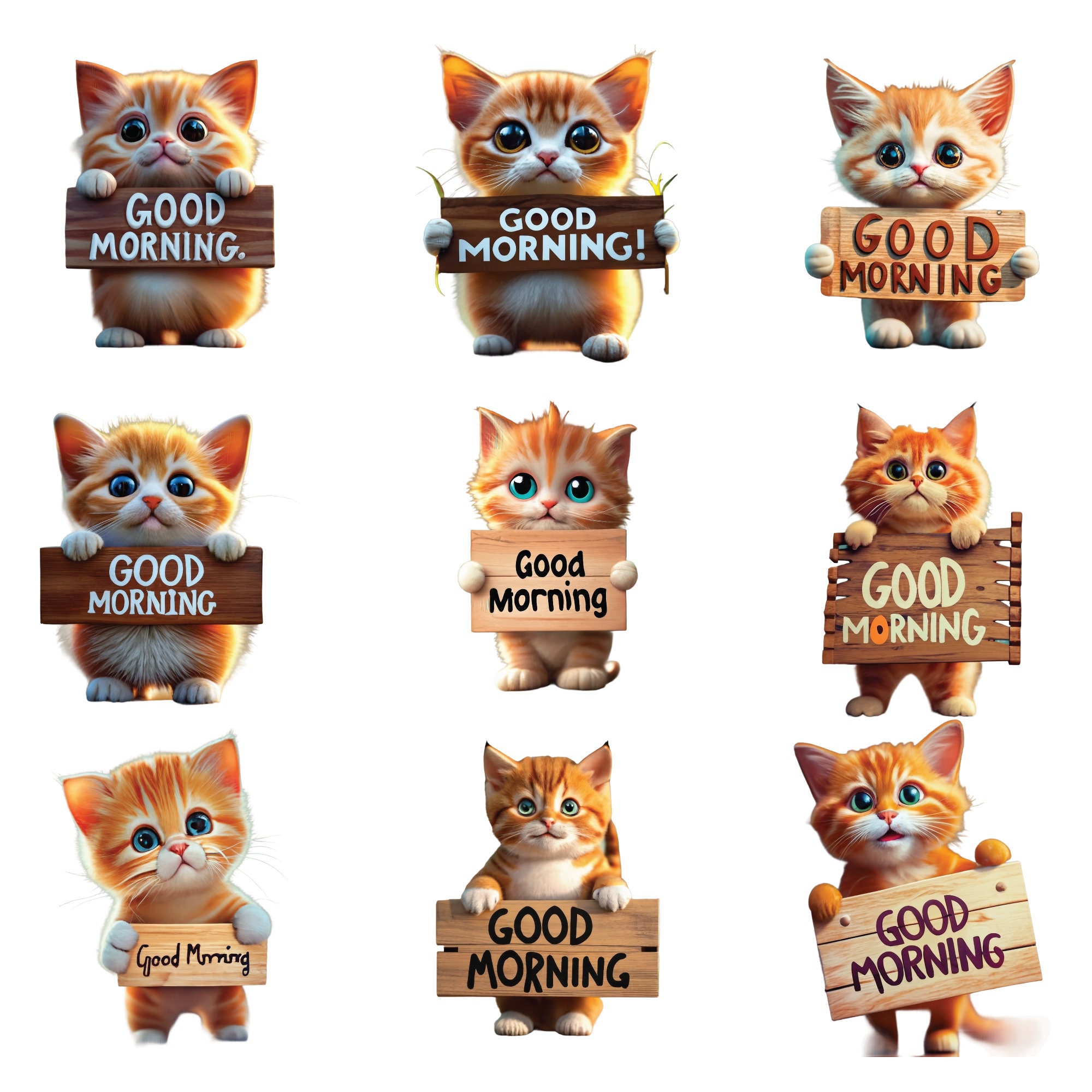 Good Morning Commercial Use Digital Design Morning Cat Cat - Etsy