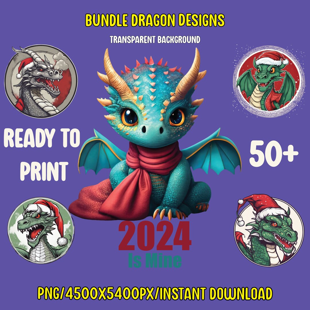 Christmas Dragon, Chinese Dragon, New Year's Dragon, Santa Hat, Chinese ...