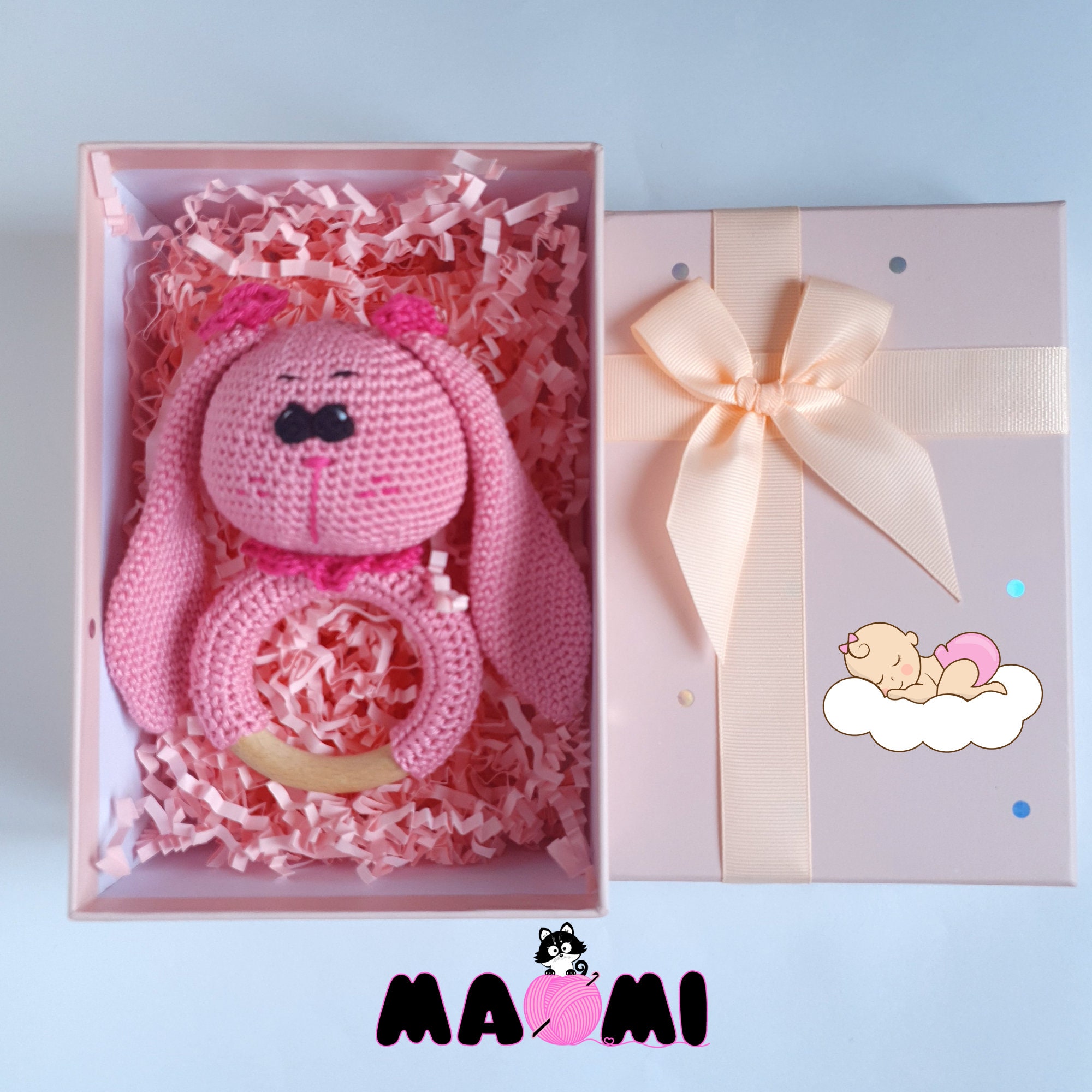 Crochet Pattern: Bunny Rattle, Rabbit Baby Rattle, Woodland Animal Toy ...