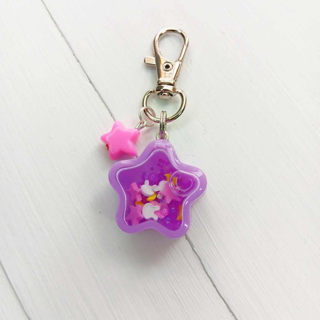 Mini Anime Inspired Star Shaker Keychain Bag Charm Kawaii Decor Magical ...