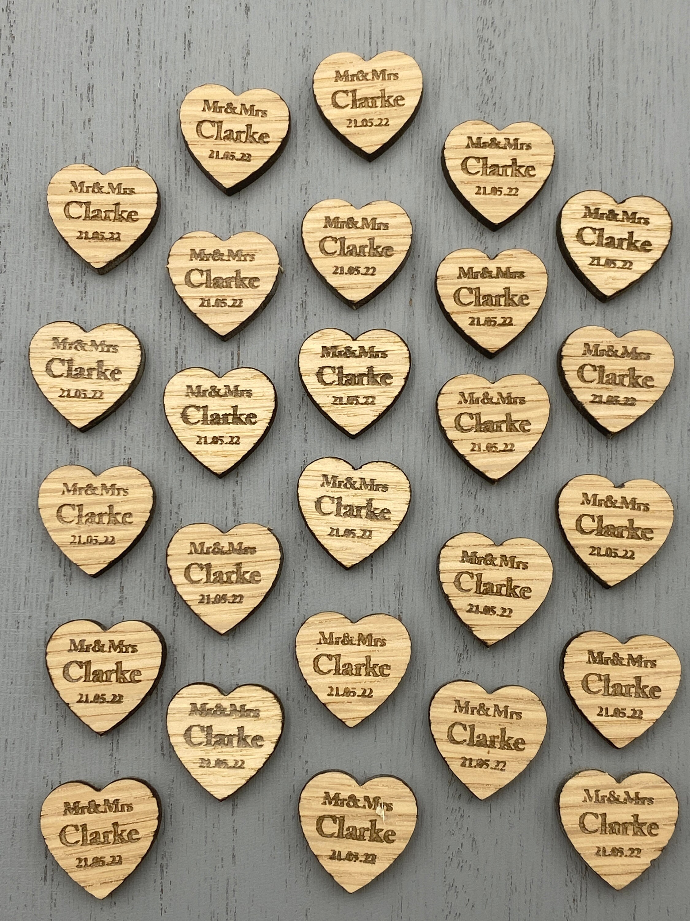 Wooden Love Heart Table Decorations Personalised Wedding - Etsy UK