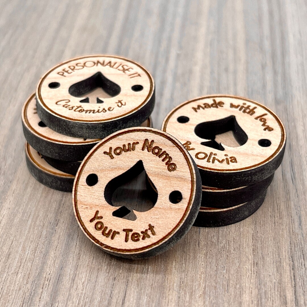 Custom Buttons for Crafts Knit Crochet Personalised Tags for Handmade ...