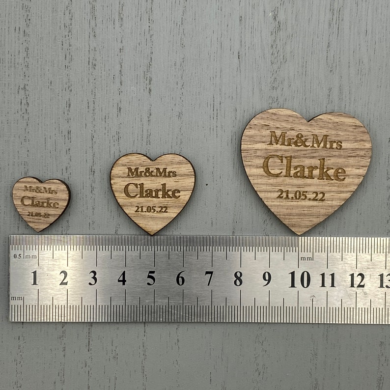 Wooden Love Heart Table Decorations Personalised Wedding - Etsy UK