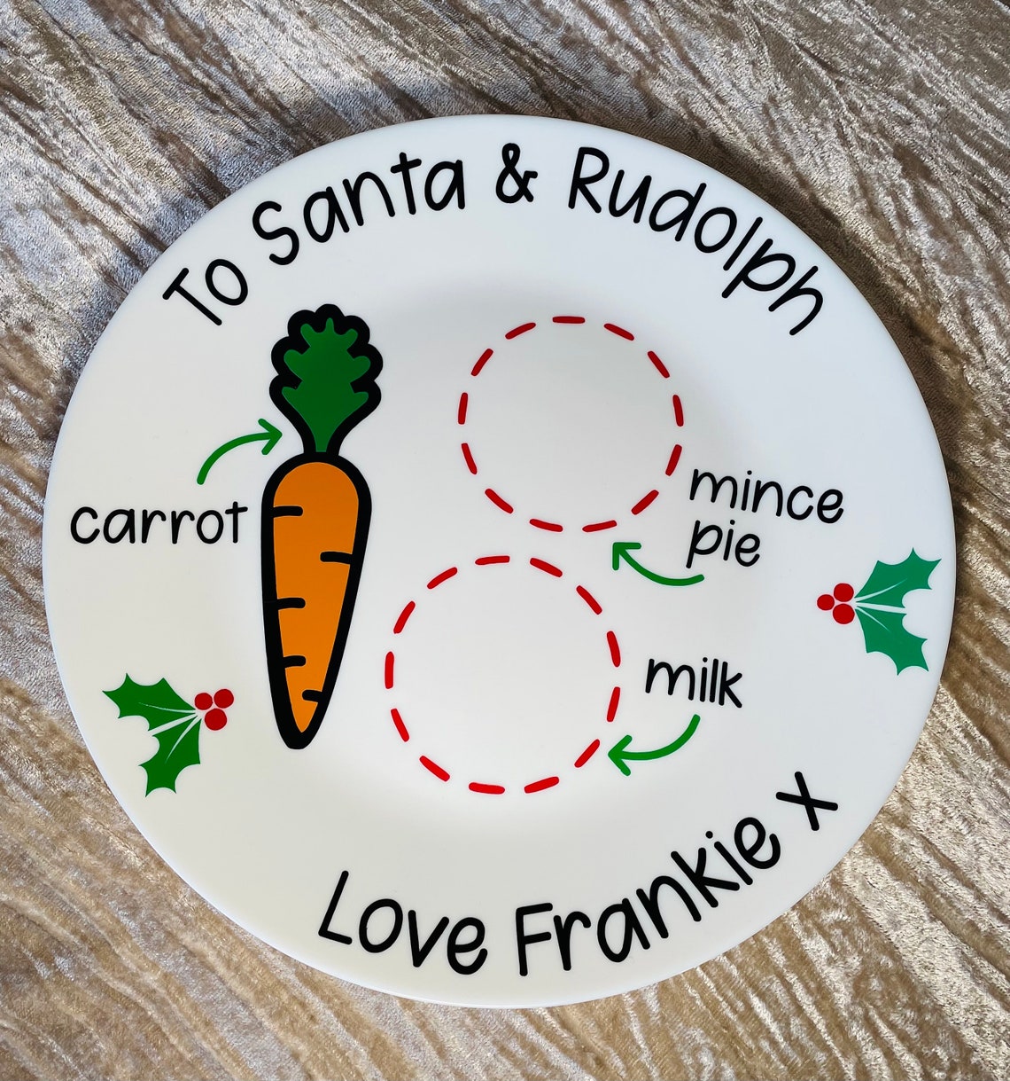 Personalised Christmas Eve Plate for Father Christmas/santa & Rudolph ...