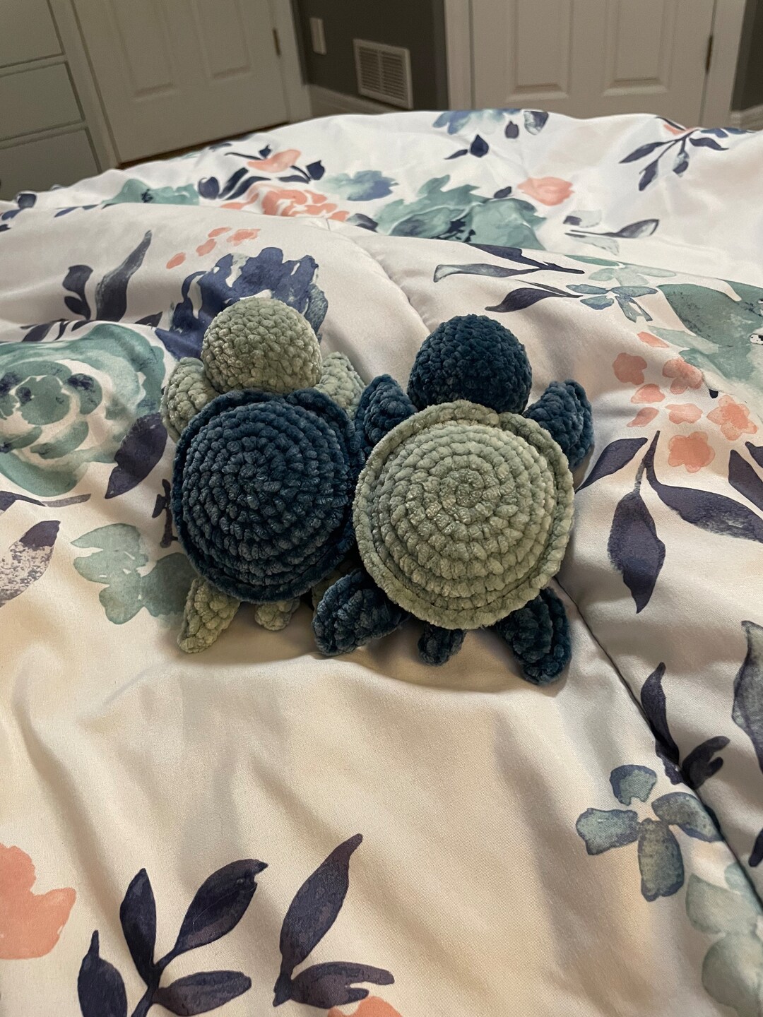 Small Blue and Green Stuffed Sea Turtles - Etsy