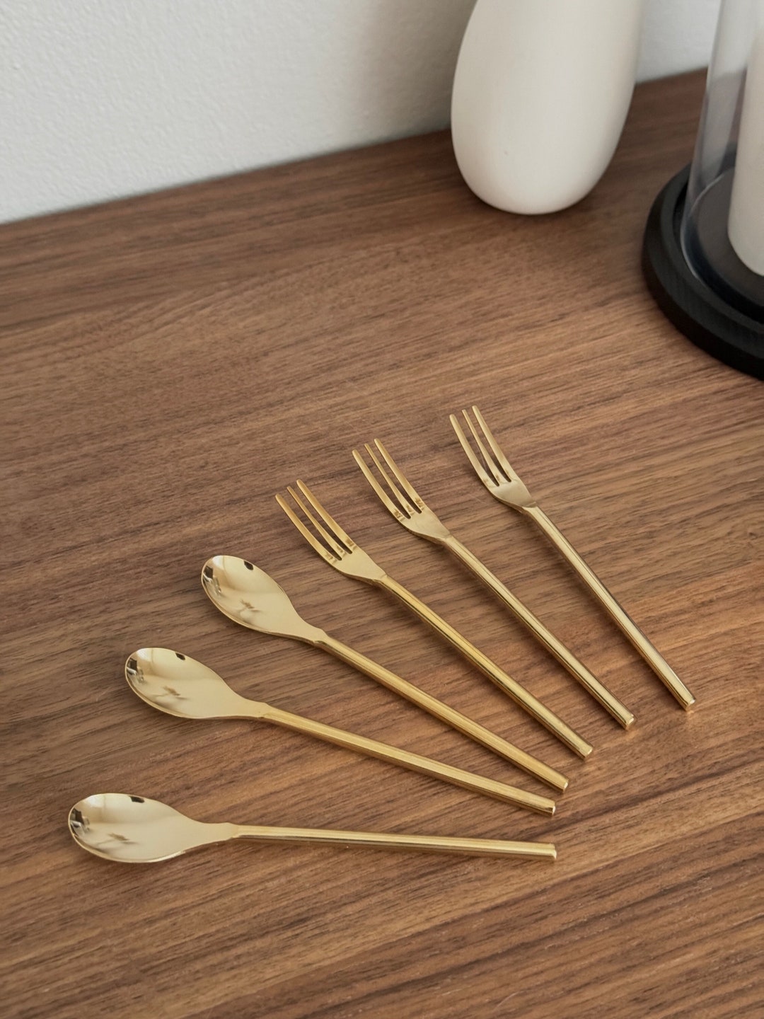 Japanese Gold Mini Spoon & Fork | Made in Japan | Table Decors ...