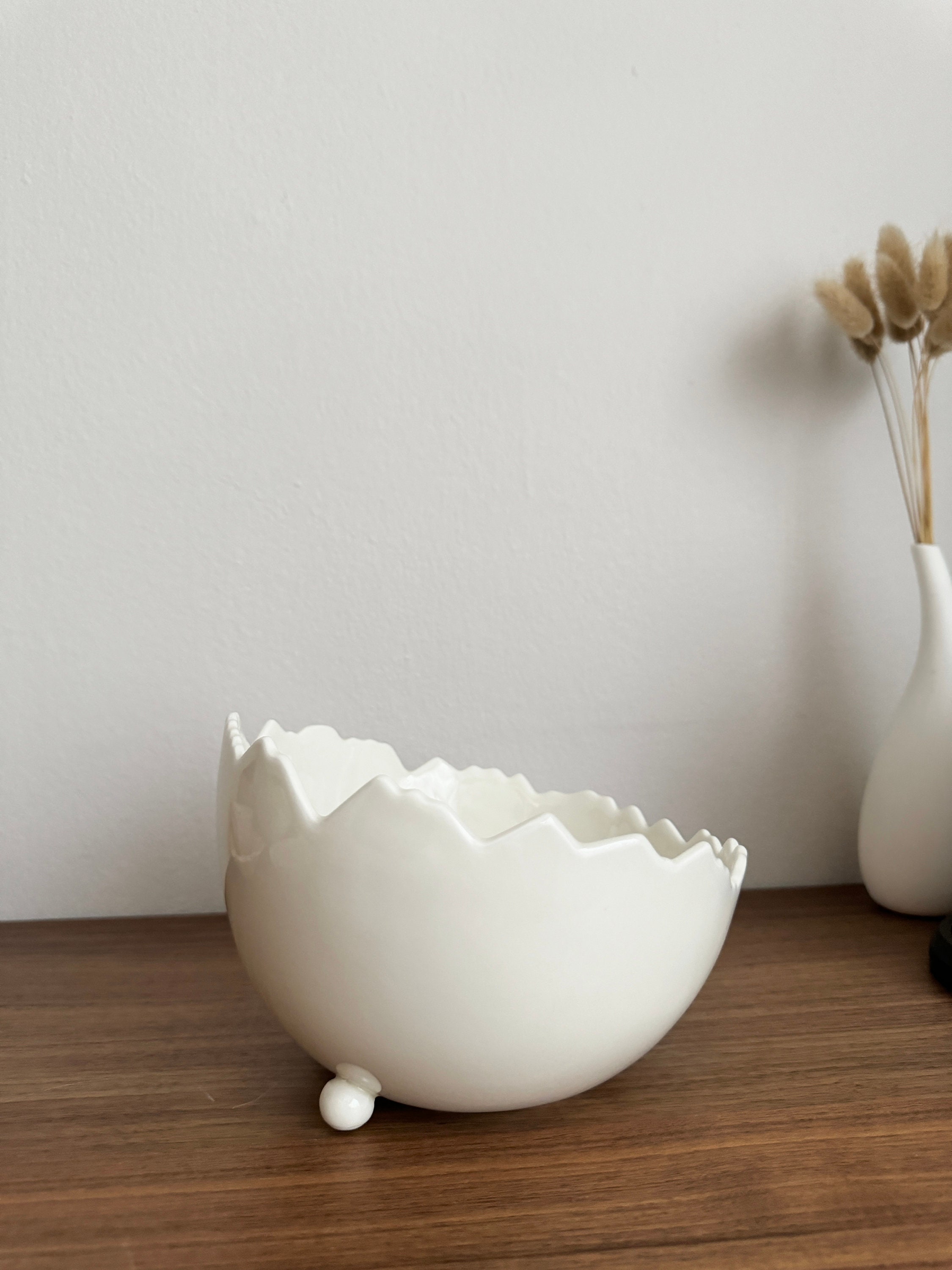 Japanese Porcelain Eggshell Bowl Glossy White Serving Bowl Pottery Bowl ...