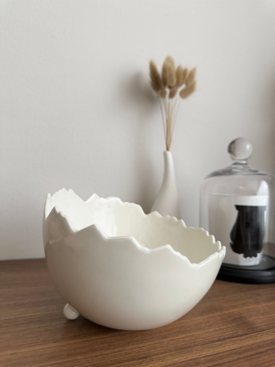 Japanese Porcelain Eggshell Bowl Glossy White Serving Bowl Pottery Bowl ...