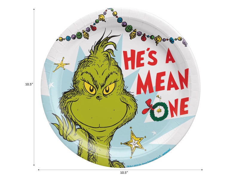 Dr. Seuss the Grinch Christmas Party Supplies Grinch Plates - Etsy