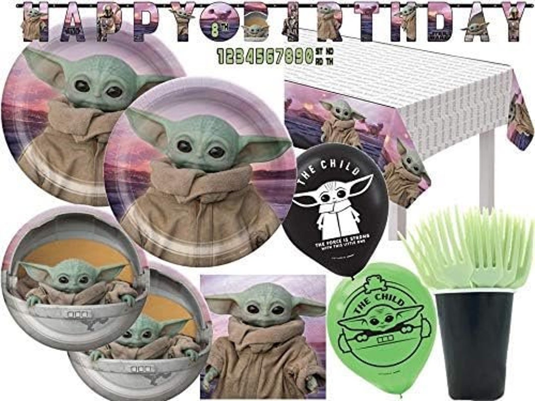 Star Wars the Mandalorian Baby Yoda Party Supplies Bundle | Baby Yoda ...