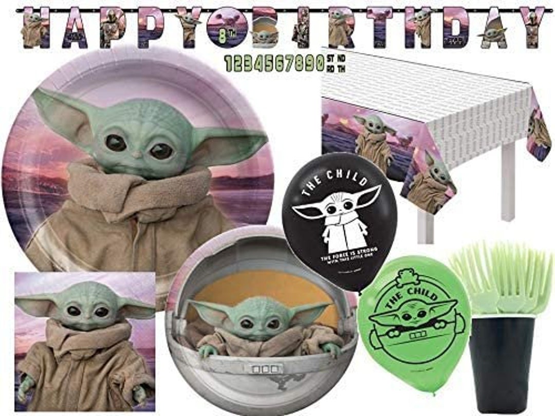 Star Wars the Mandalorian Baby Yoda Party Supplies Bundle | Baby Yoda ...