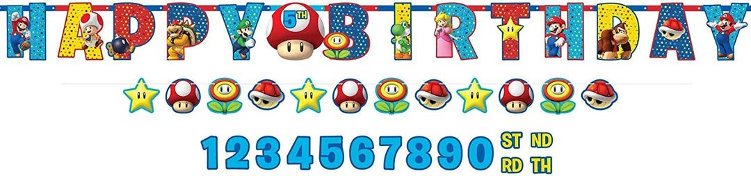Super Mario Brothers Jumbo Letter Banner Kit - Etsy