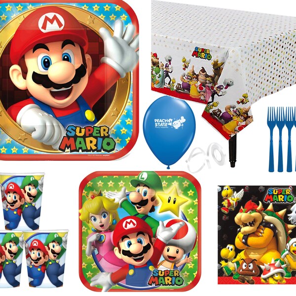 Mario Paper Plates - Etsy