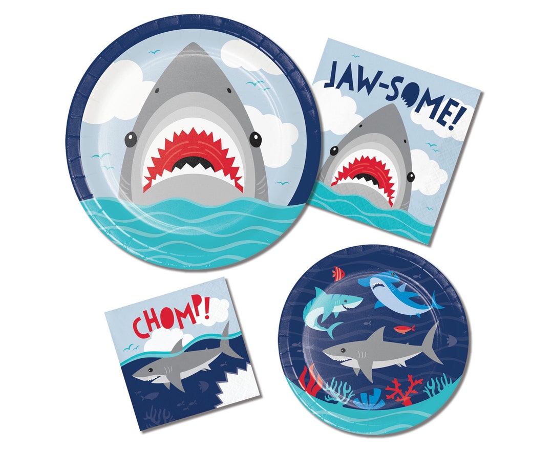 Shark Party Plates and Napkins - Etsy