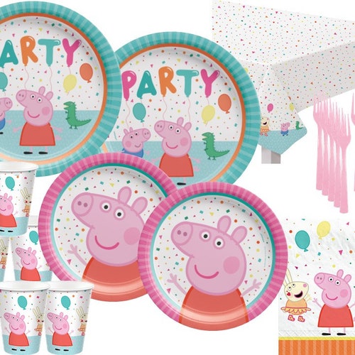 Peppa Pig Party Supplies Tableware Decor Plates Napkins Cups - Etsy