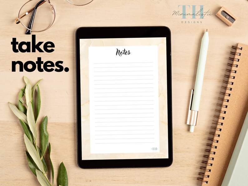 Plantilla de nota imprimible Página de notas del planificador Cuaderno ...