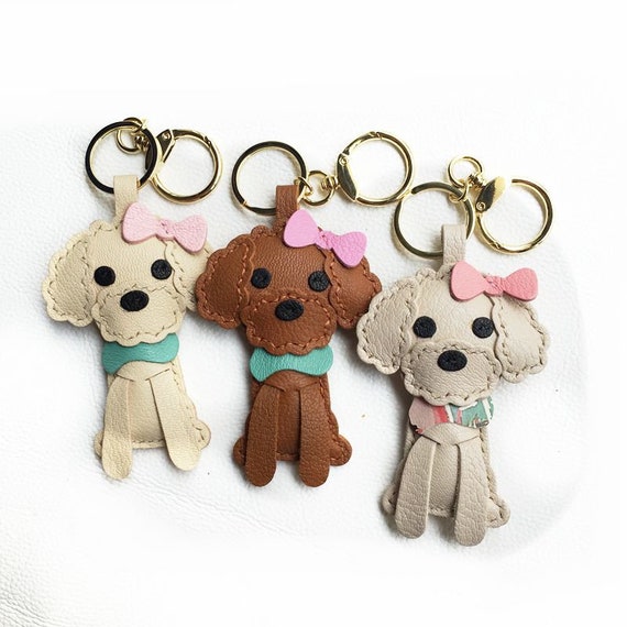 Cute Puddle Toy Puddle Teddy Bear Poodle Keychain Bag Charm | Etsy