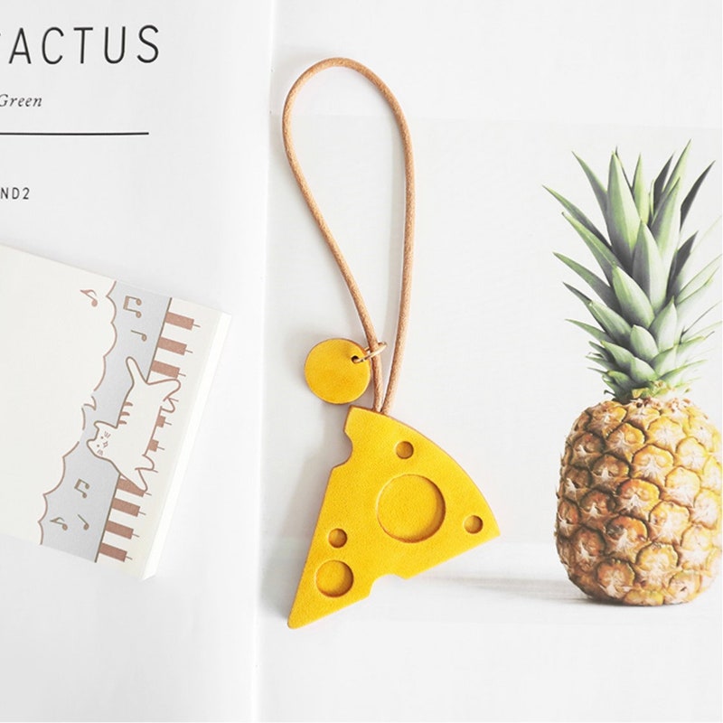 Leather Cheese Keychain - Etsy