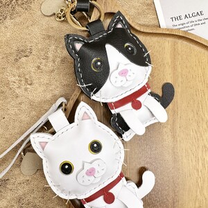 Handmade Genuine Leather British Shorthair Cat Kitty Keychains Purse ...