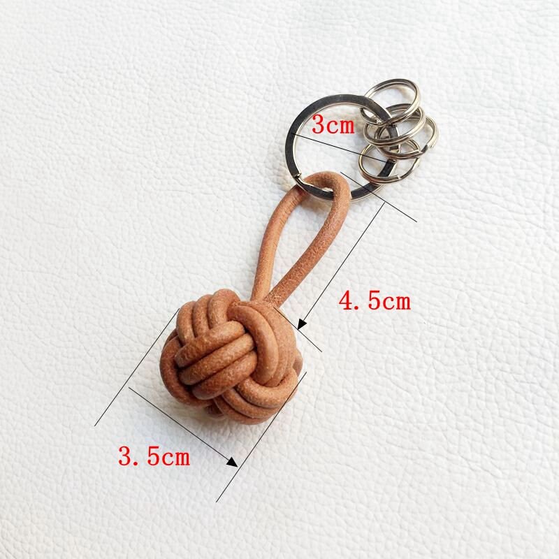 Knot Keychain Nautical Knot Ball Leather Handmade With Rings - Etsy