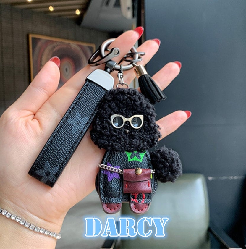Handmand Leather Keychain Cute Poodle Puppy Dog Bag Charms - Etsy