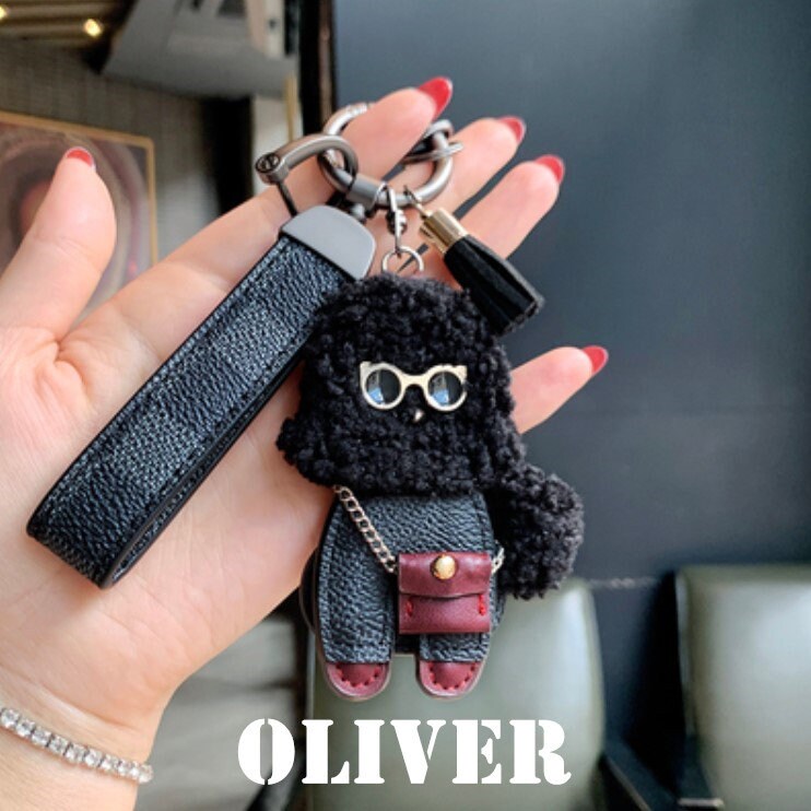 Handmand Leather Keychain Cute Poodle Puppy Dog Bag Charms - Etsy
