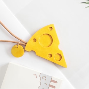 Handmade Leather Cute Cheese Key Chains Bag Charms Accessory Gift ...