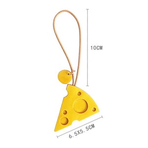 Handmade Leather Cute Cheese Key Chains Bag Charms Accessory Gift ...