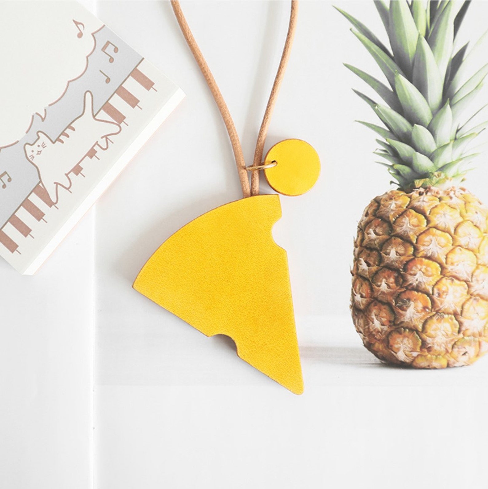 Handmade Leather Cute Cheese Key Chains Bag Charms Accessory Gift ...