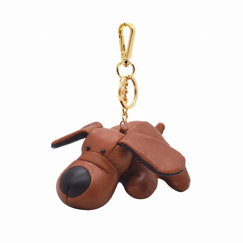 Handmadecute Puppy Dog Keychain Bag Charms Accessary Genuine Leather ...