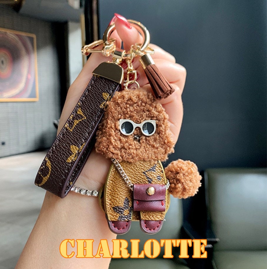Handmand Leather Keychain Cute Poodle Puppy Dog Bag Charms - Etsy