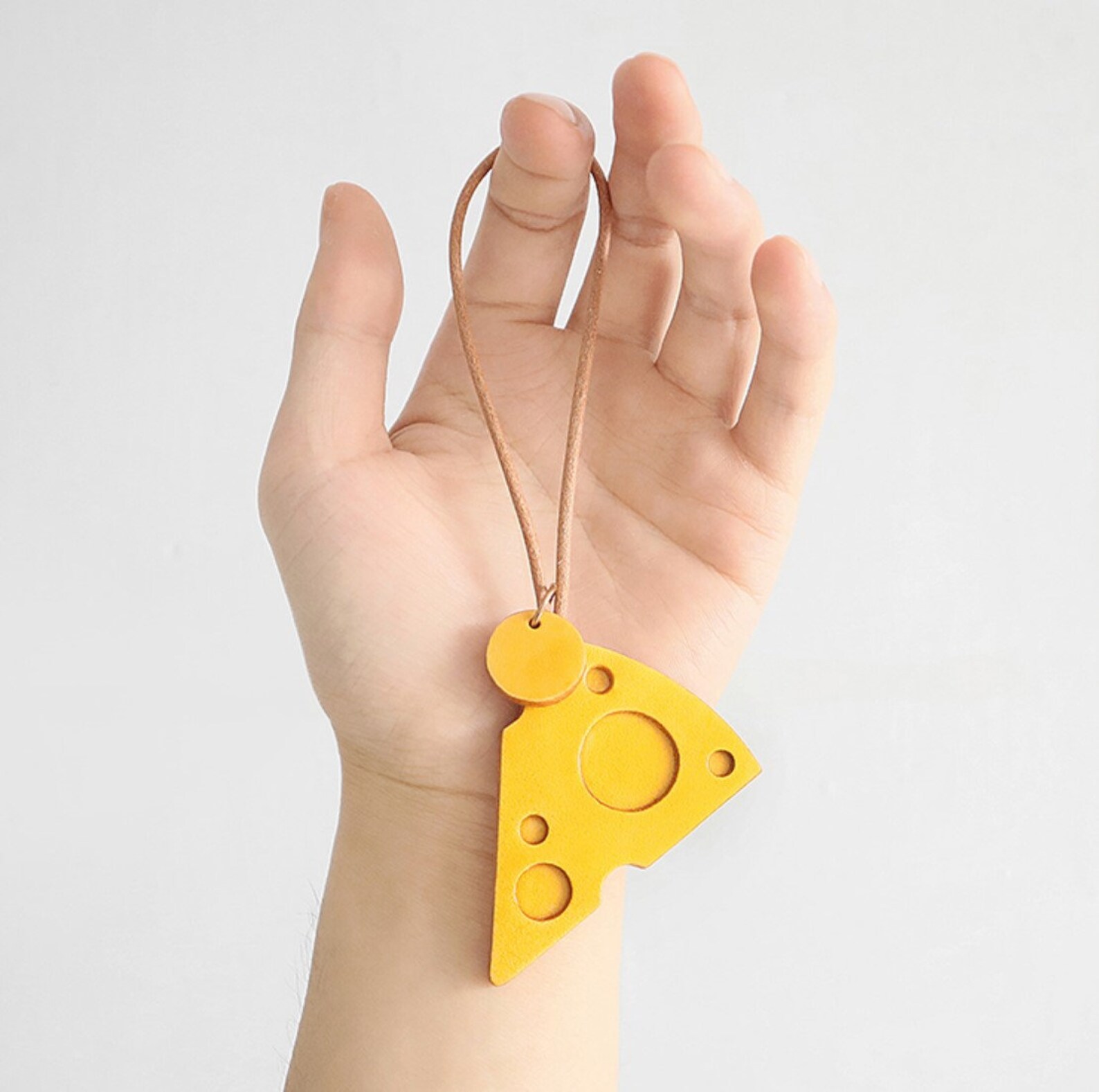 Handmade Leather Cute Cheese Key Chains Bag Charms Accessory Gift ...