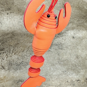 Handmade Genuine Leather Lobster Bag Charm Unique Accessory Keychains ...
