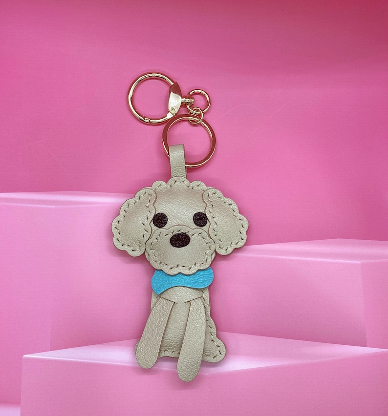 Cute Puddle Toy Puddle Teddy Bear Poodle Keychain Bag Charm - Etsy