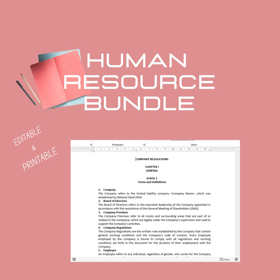 HR SOP Form Job Description Interview Customizable HR Documents Human ...