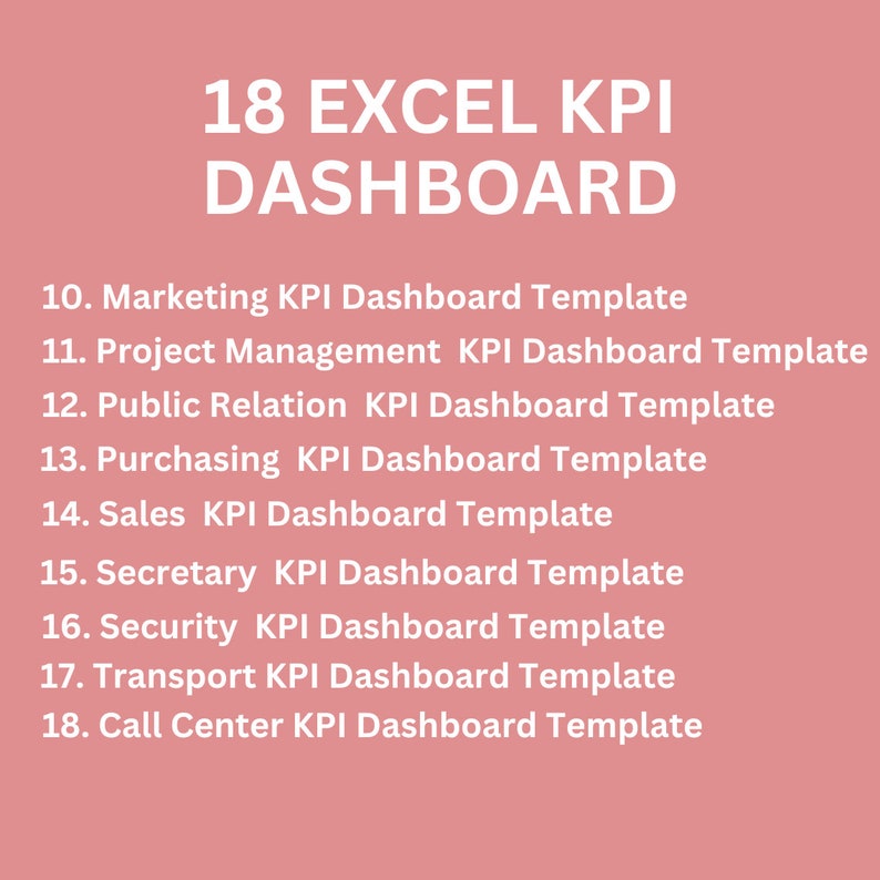 18 KPI Dashboard Templates in Excel Business KPI Tracker Monitor ...