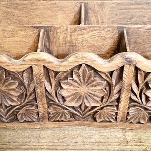 Vintage Faux Carved Wood Desktop Organizer Rack / Note Rack / Holder ...