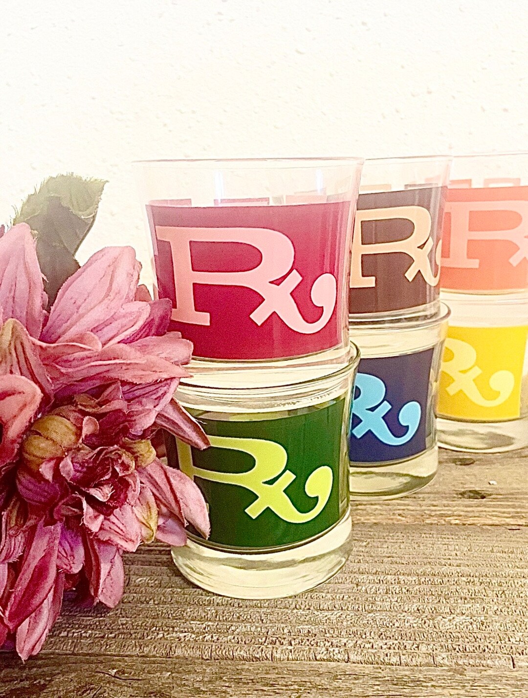 Vintage Rx Cocktail Glasses, Rx Prescription Pharmacy Glasses, Mid ...