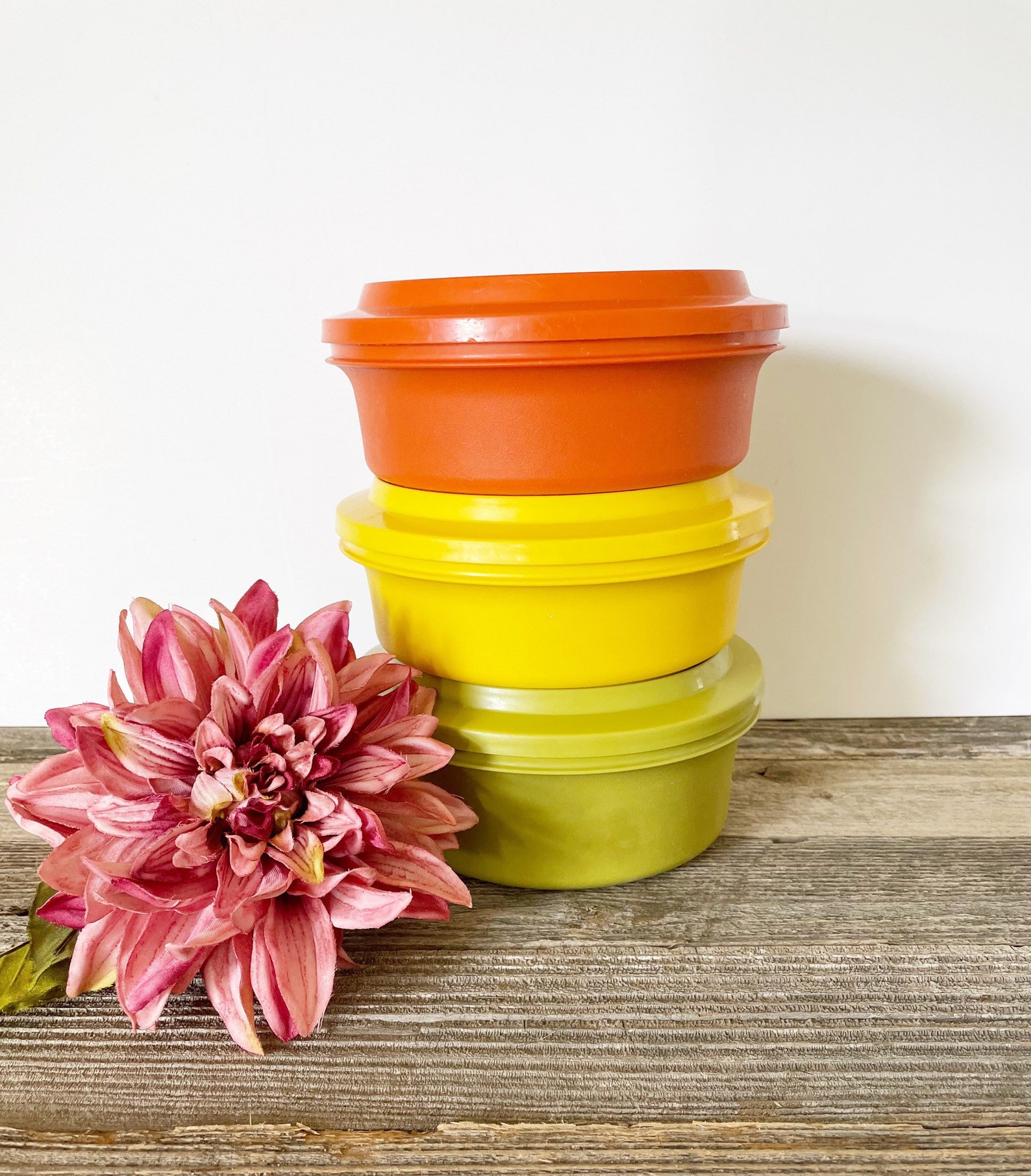 Vintage Stacking Tupperware Low Canister Servaliers W Lids - Etsy
