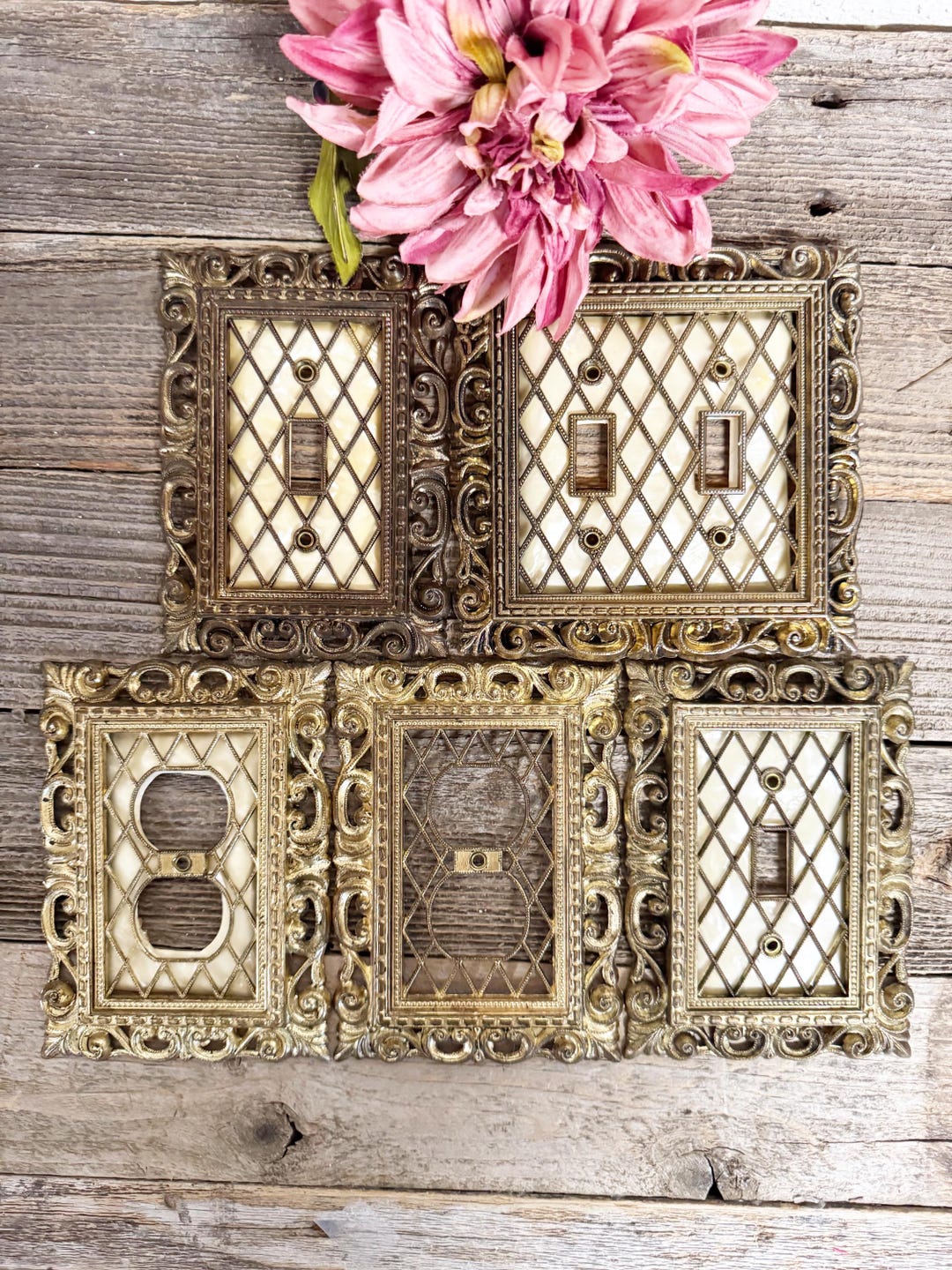 Vintage Gold Switch Plates, Outlet & Light Covers , Ornate Carved ...
