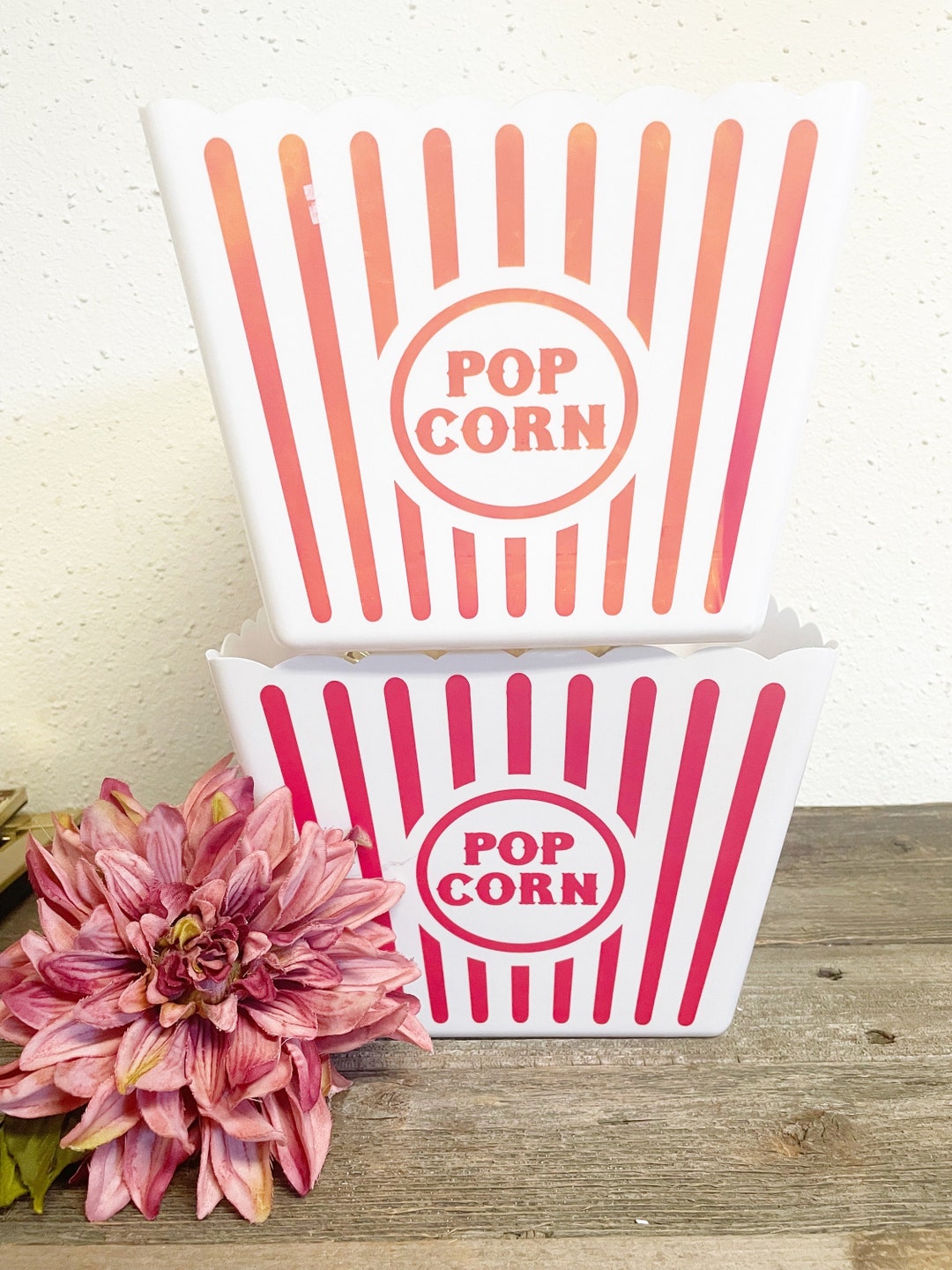 Vintage Popcorn Buckets Old School Movie Theatre Plastic Reusable ...
