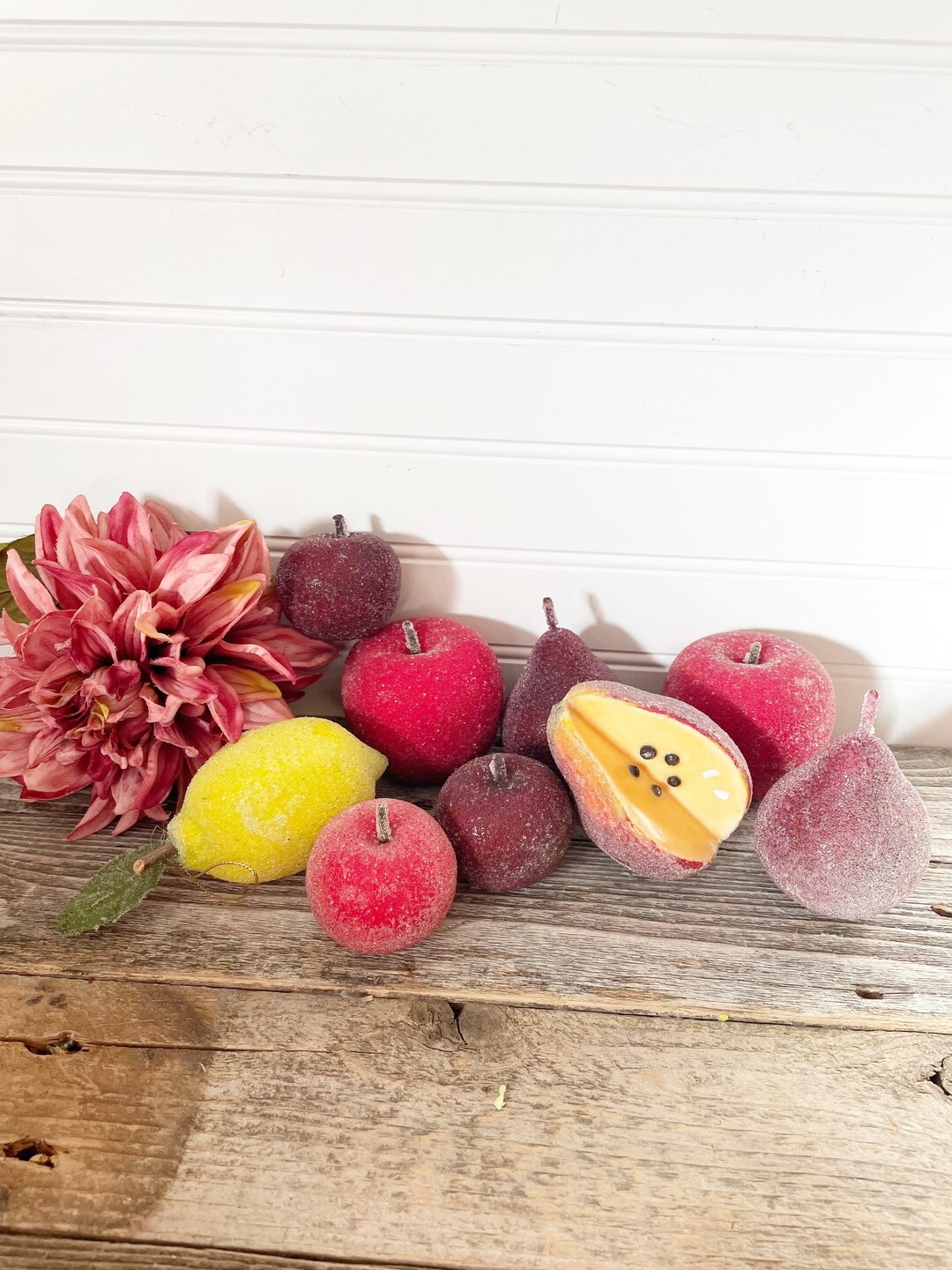 Vintage Set of 9 Assorted Fruit Decor Mantle Set Grapes Apples Plums - Etsy