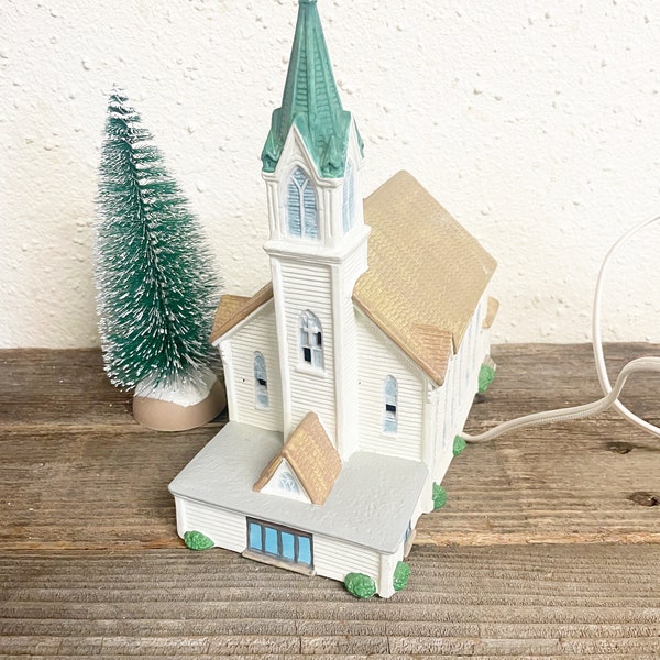 Lighted Ceramic Church - Etsy