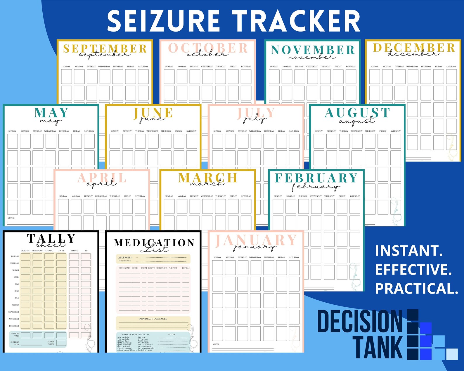 Seizure / Epilepsy Medical Planner / Tracker / Journal / Calendar ...