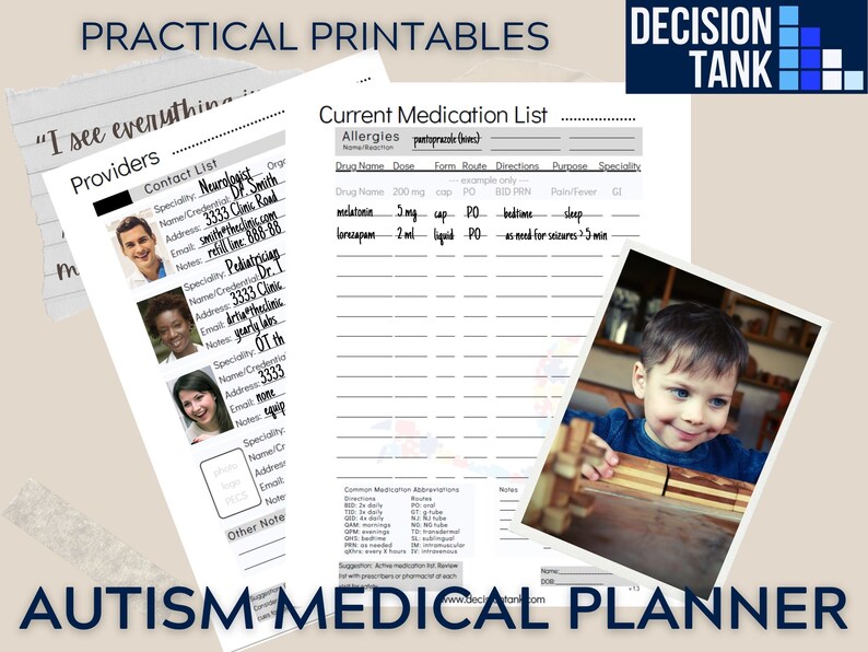 Autism Medical Planner EDITABLE / Doctor Visit Tracker Corjl INSTANT ...